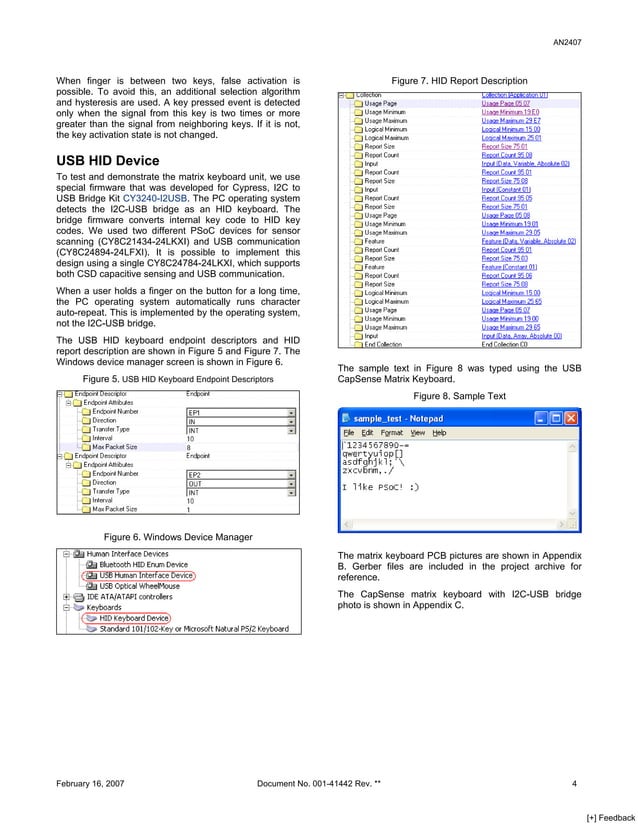Capacitance Sensing - PC-Compatible USB CapSense Matrix Keyboard | PDF ...
