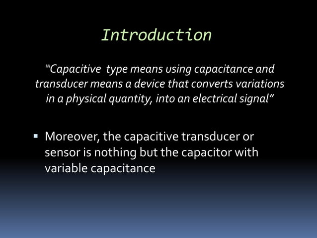 Capacitive Type Transducer | PPTX