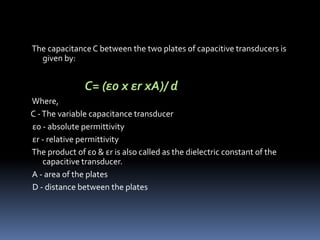 Capacitive Type Transducer | PPTX