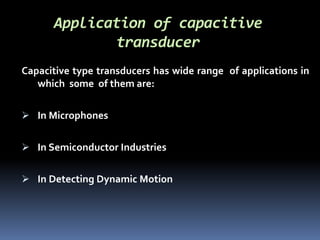 Capacitive Type Transducer | PPTX