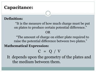 Capacitor | PPTX | Physics | Science
