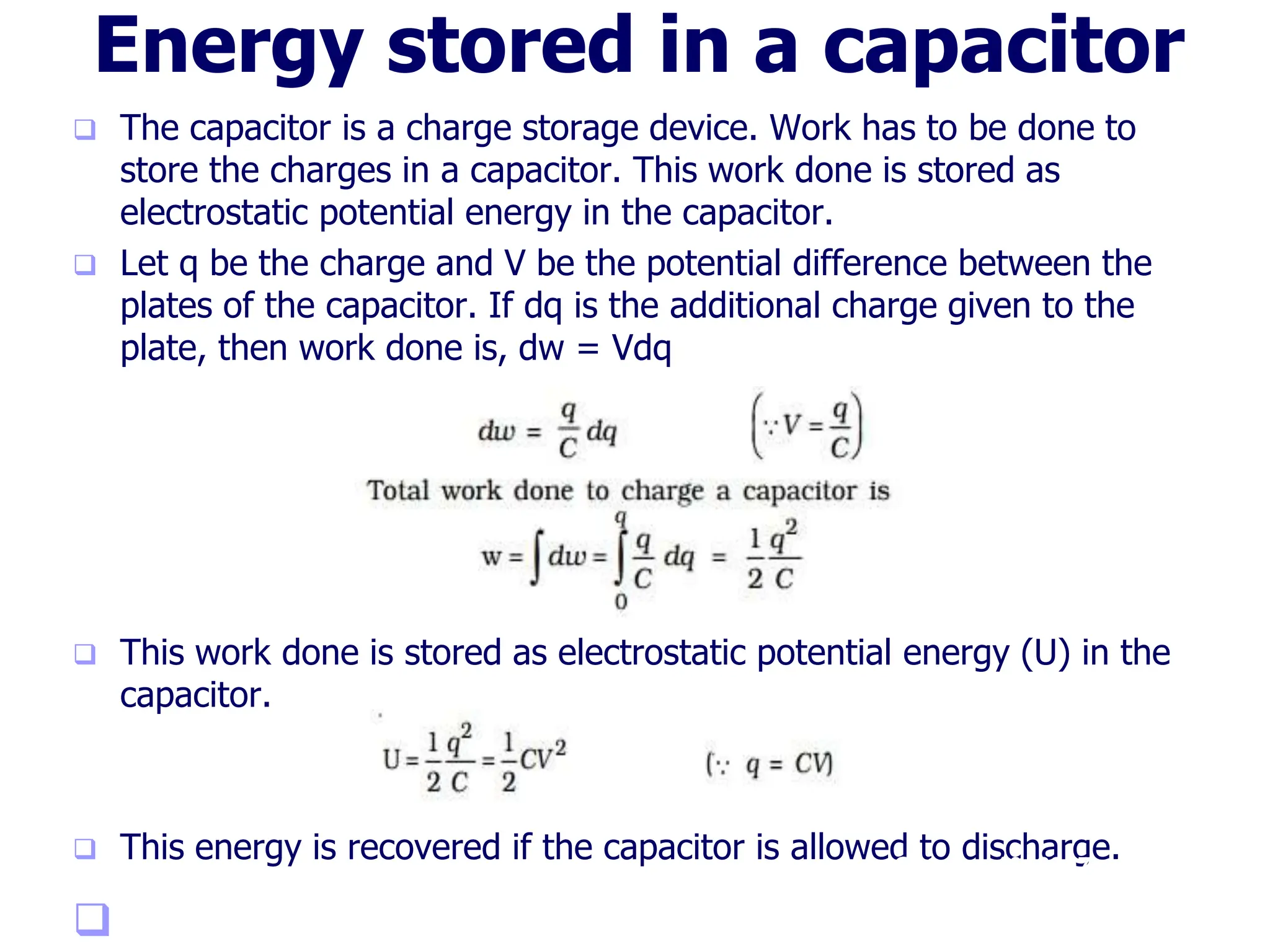 Capacitor: Principle and Types of Capacitors | PPT