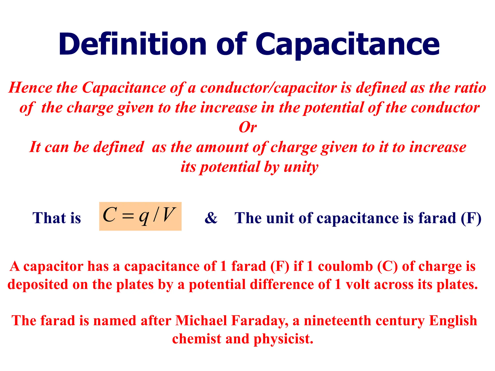 Capacitor: Principle and Types of Capacitors | PPT