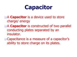 Capacitor: Principle and Types of Capacitors | PPT | Chemistry | Science