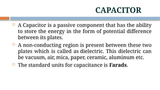 Basic Electrical Components-Capacitor basics & Types | PPTX