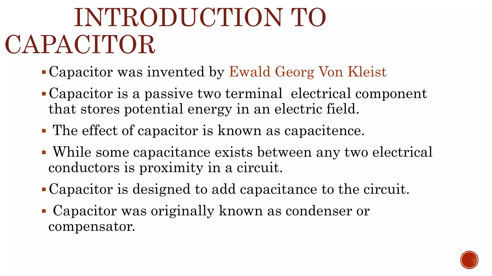 Capacitor and its types | PPTX