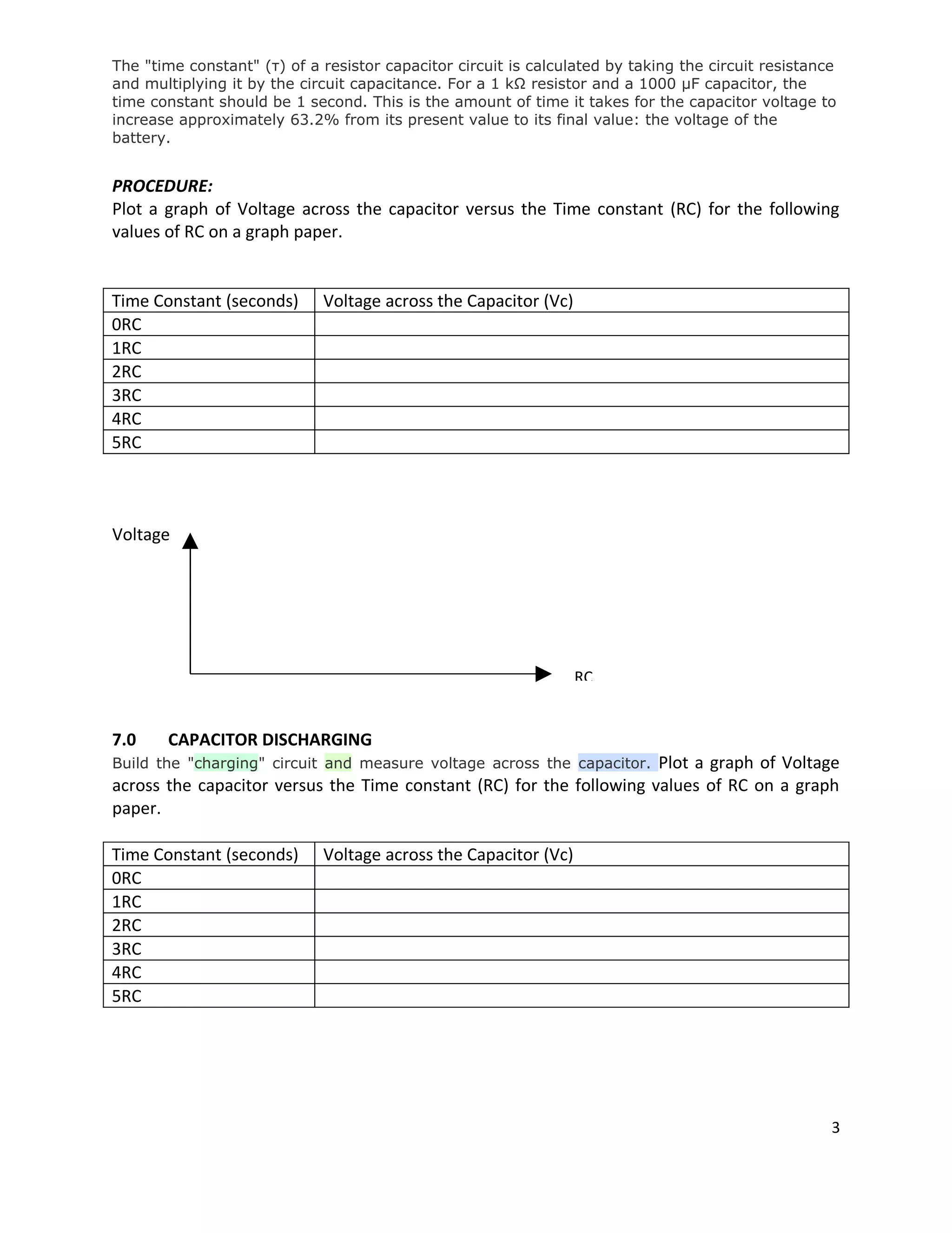 Capacitor experiment | DOC