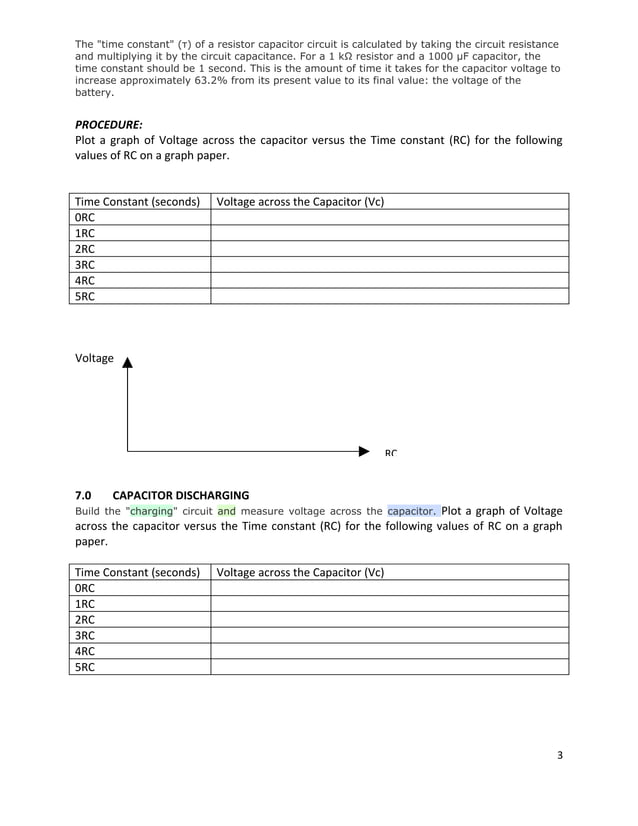Capacitor Experiment Doc Consumer Electronics Technology Computing