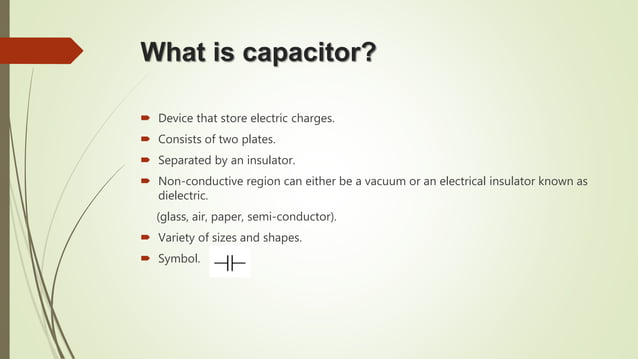 Capacitor Presentation | PPTX | Chemistry | Science