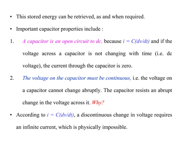 Capacitors and inductors linear circuit analysis | PPT | Free Download