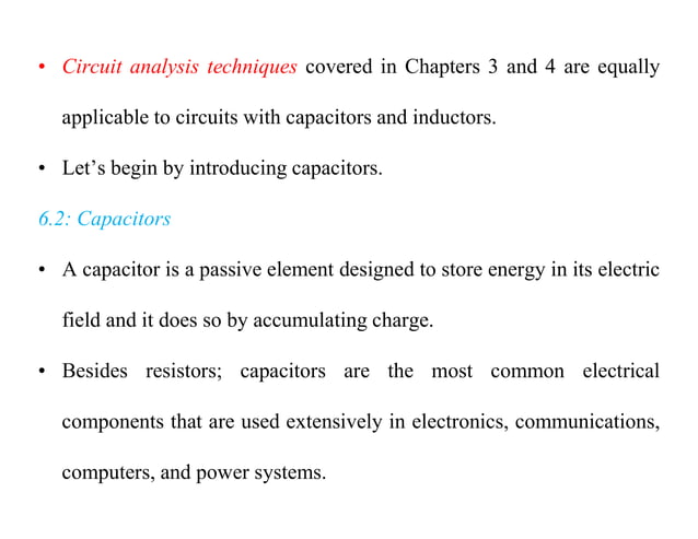 Capacitors and inductors linear circuit analysis | PPT | Free Download