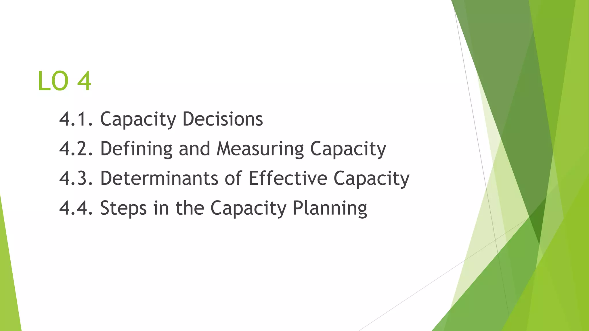 Capacity Planning for Products and Services | PPTX