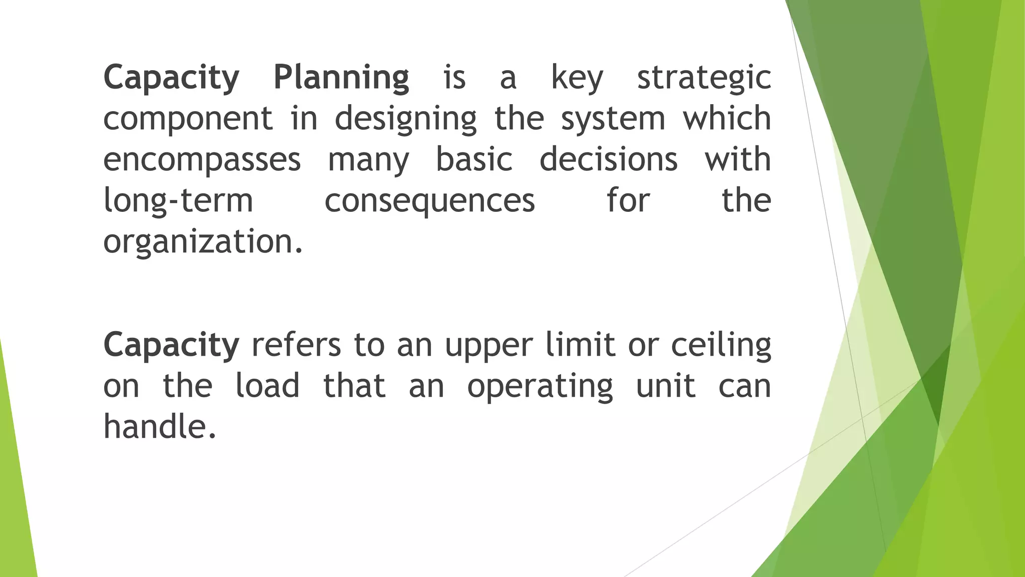 Capacity Planning for Products and Services | PPTX