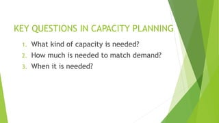 Capacity Planning for Products and Services | PPTX