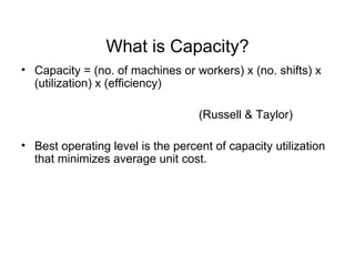 Capacity Requirement Planning | PPT