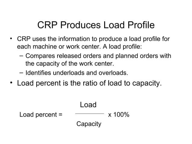 Capacity Requirement Planning | PPT
