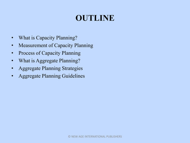 CAPACITY & AGGREGATE PLANNING | PPT