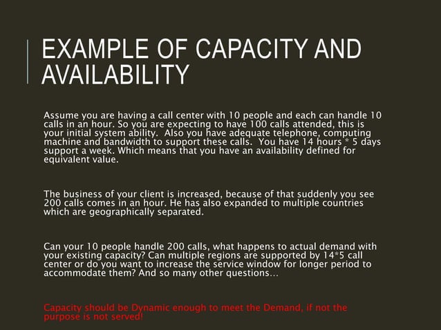 Capacity and availability management (CMMI SVC 1.3 PA) Explained | PPTX