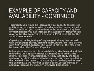Capacity and availability management (CMMI SVC 1.3 PA) Explained | PPTX