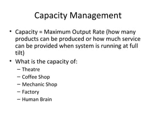 Capacity & Inventory Management | PPT