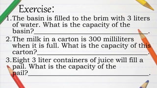 Capacity and volume | PPTX