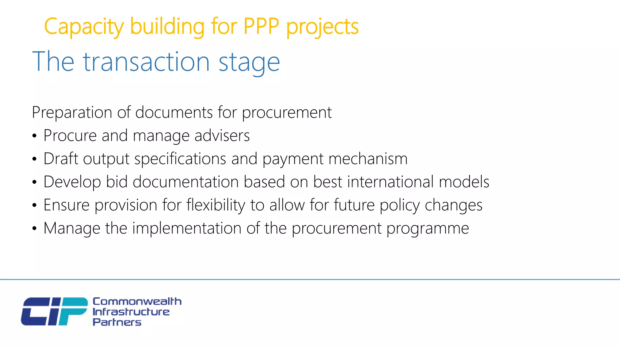 Capacity Building for PPP projects | PPTX