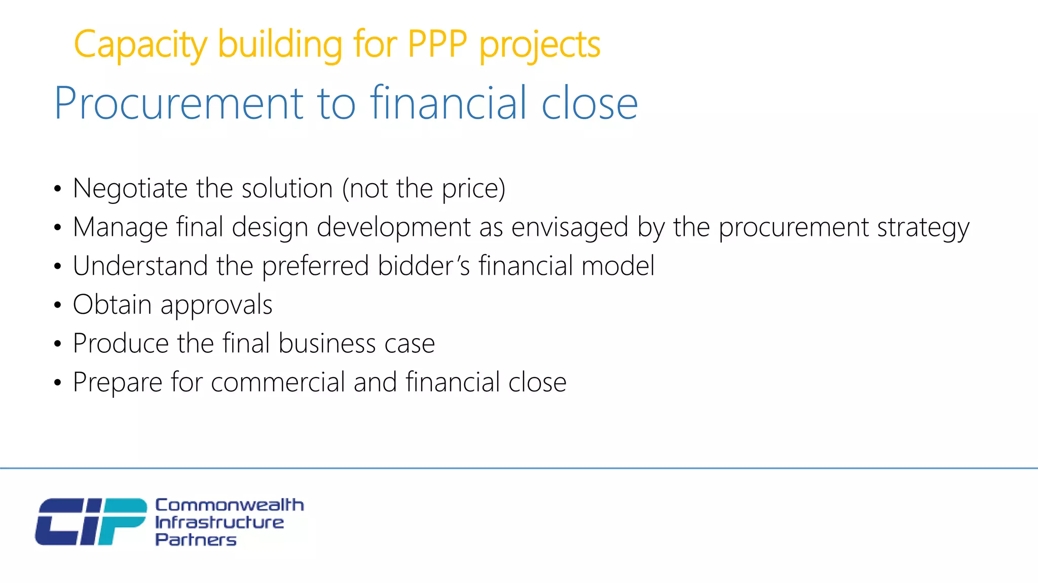 Capacity Building for PPP projects | PPTX