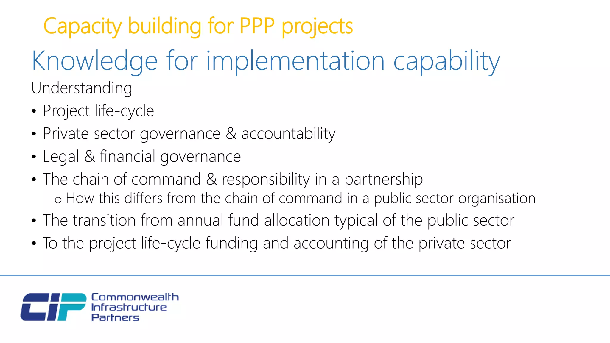 Capacity Building for PPP projects | PPTX