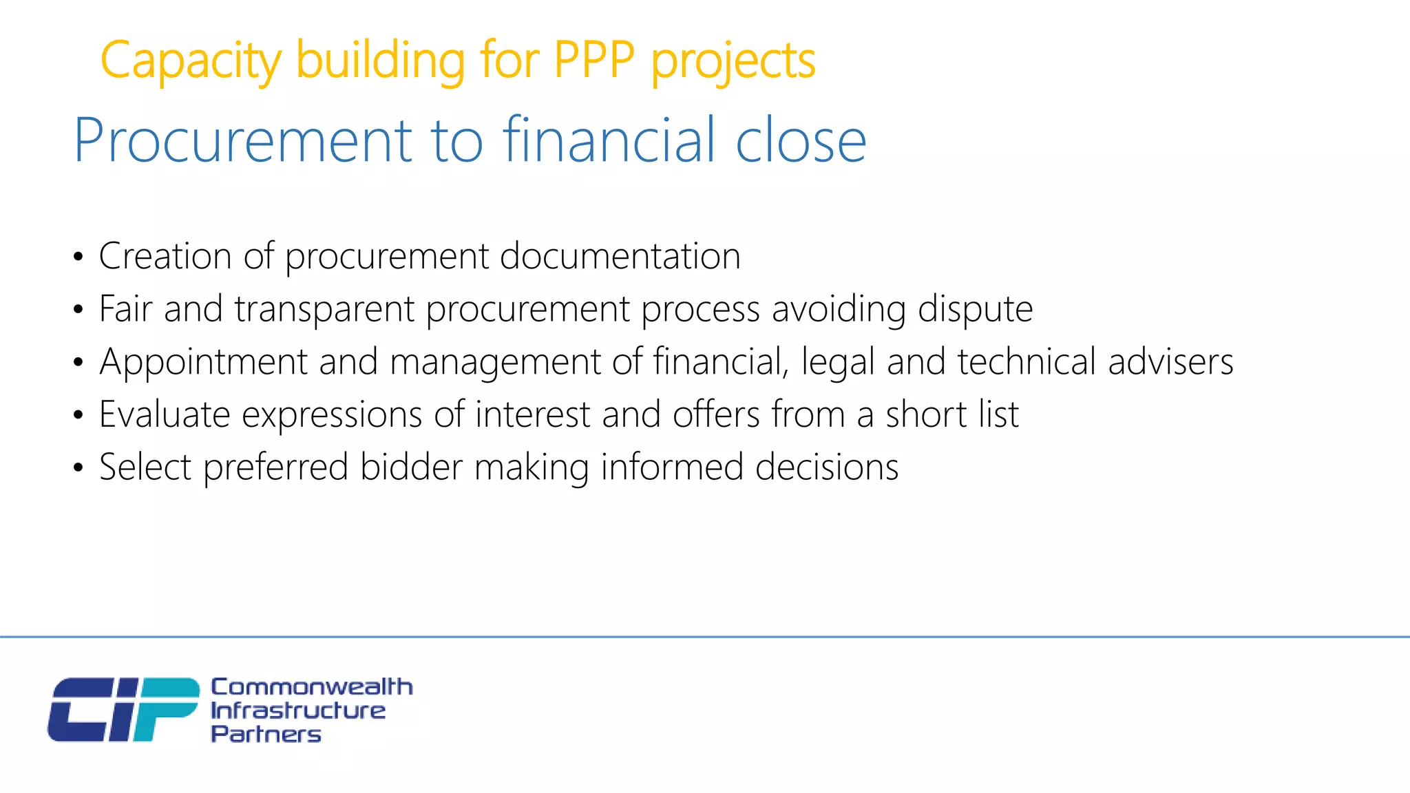 Capacity building for PPP projects | PPT