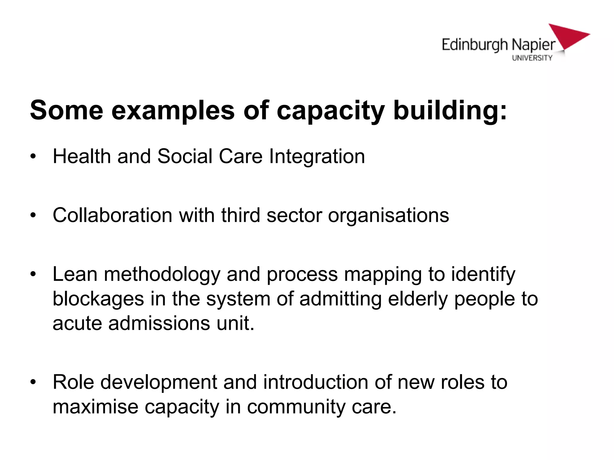 Capacity building in health and social care | PPTX
