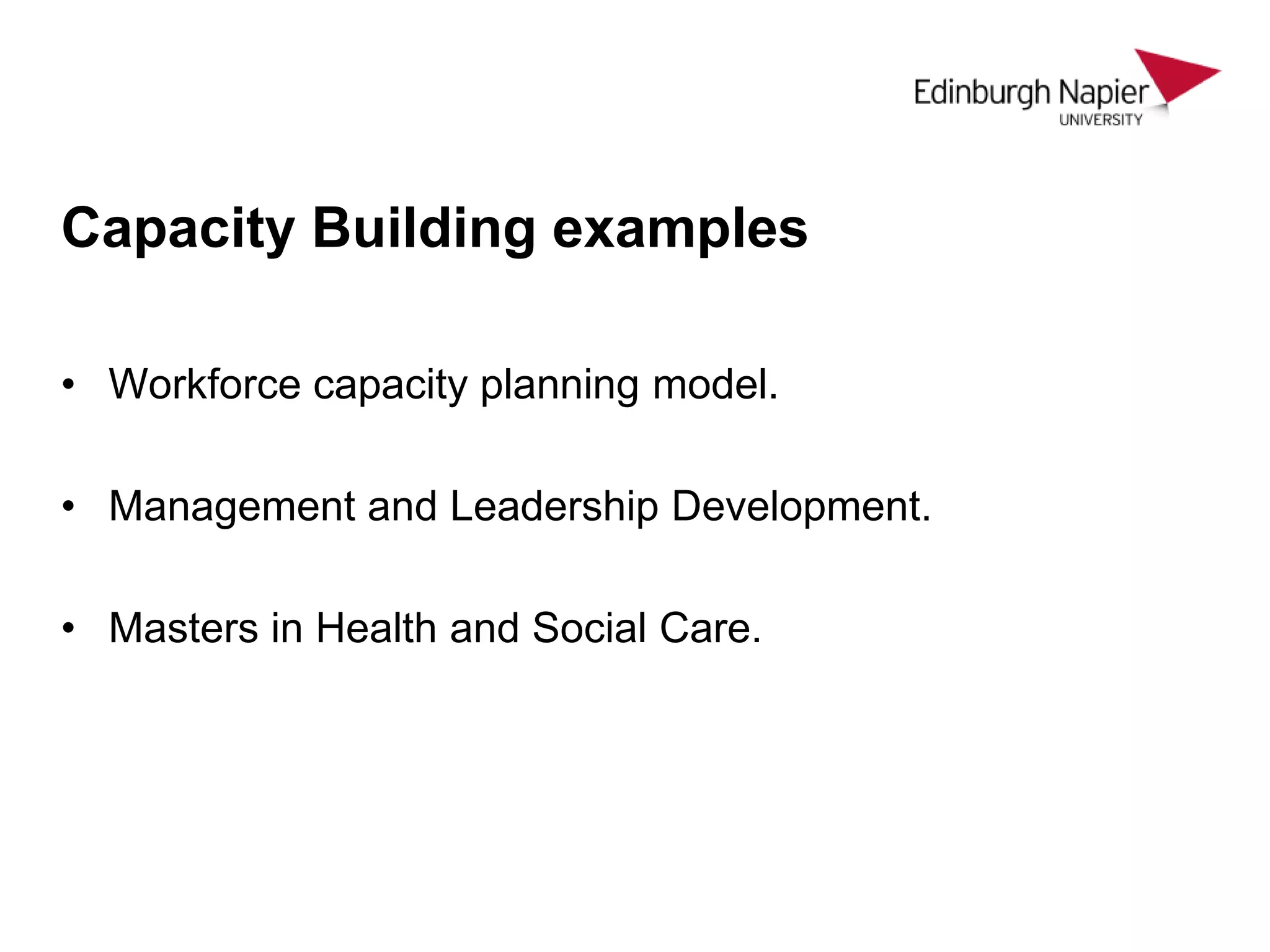 Capacity building in health and social care | PPTX