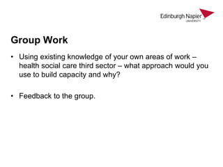 Capacity building in health and social care | PPTX