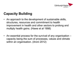 Capacity building in health and social care | PPTX