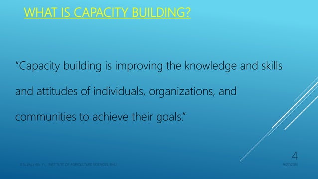 Capacity building of extension personnels