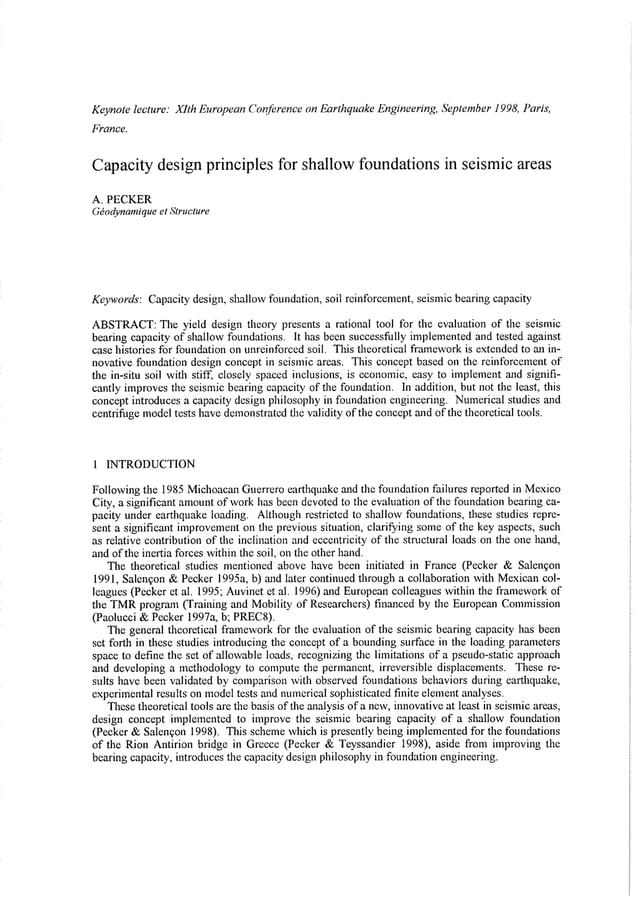 Capacity design principles | PDF