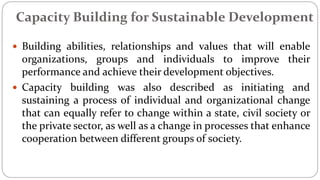 Capacity development for Sustainable development | PPT