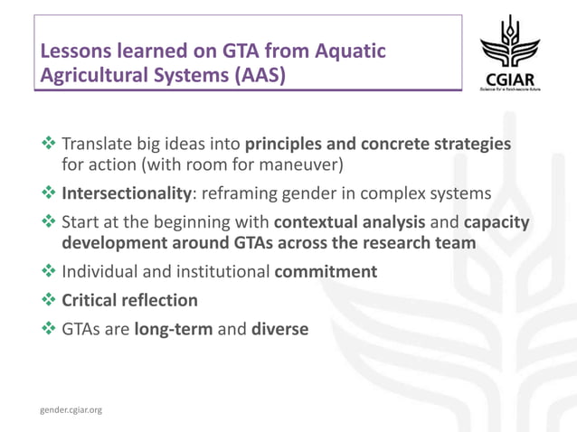 Gender Transformative Approaches In Agriculture Ppt