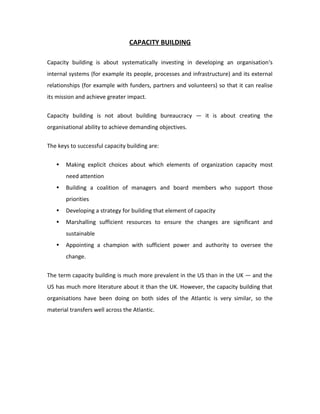 Capacity Framework | PDF