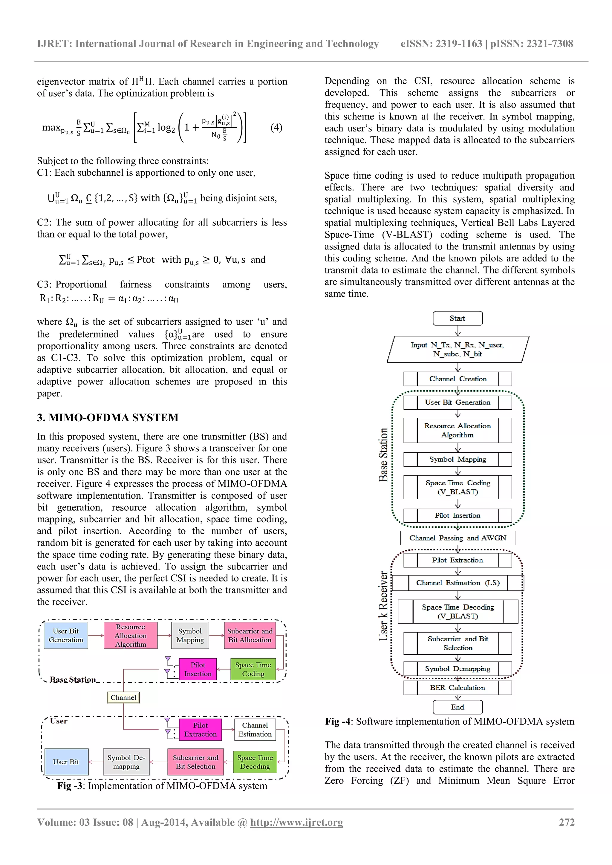 Capacity Improvement Of Mimo Ofdma System Using Adaptive Resource