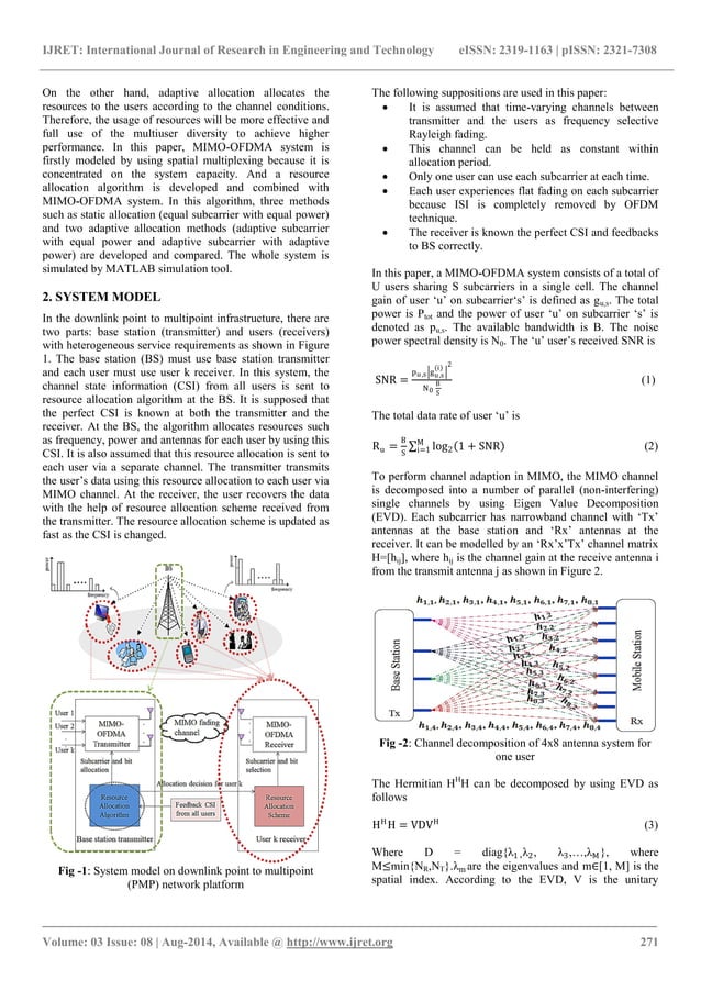 Capacity Improvement Of Mimo Ofdma System Using Adaptive Resource Allocation Algorithm Pdf 