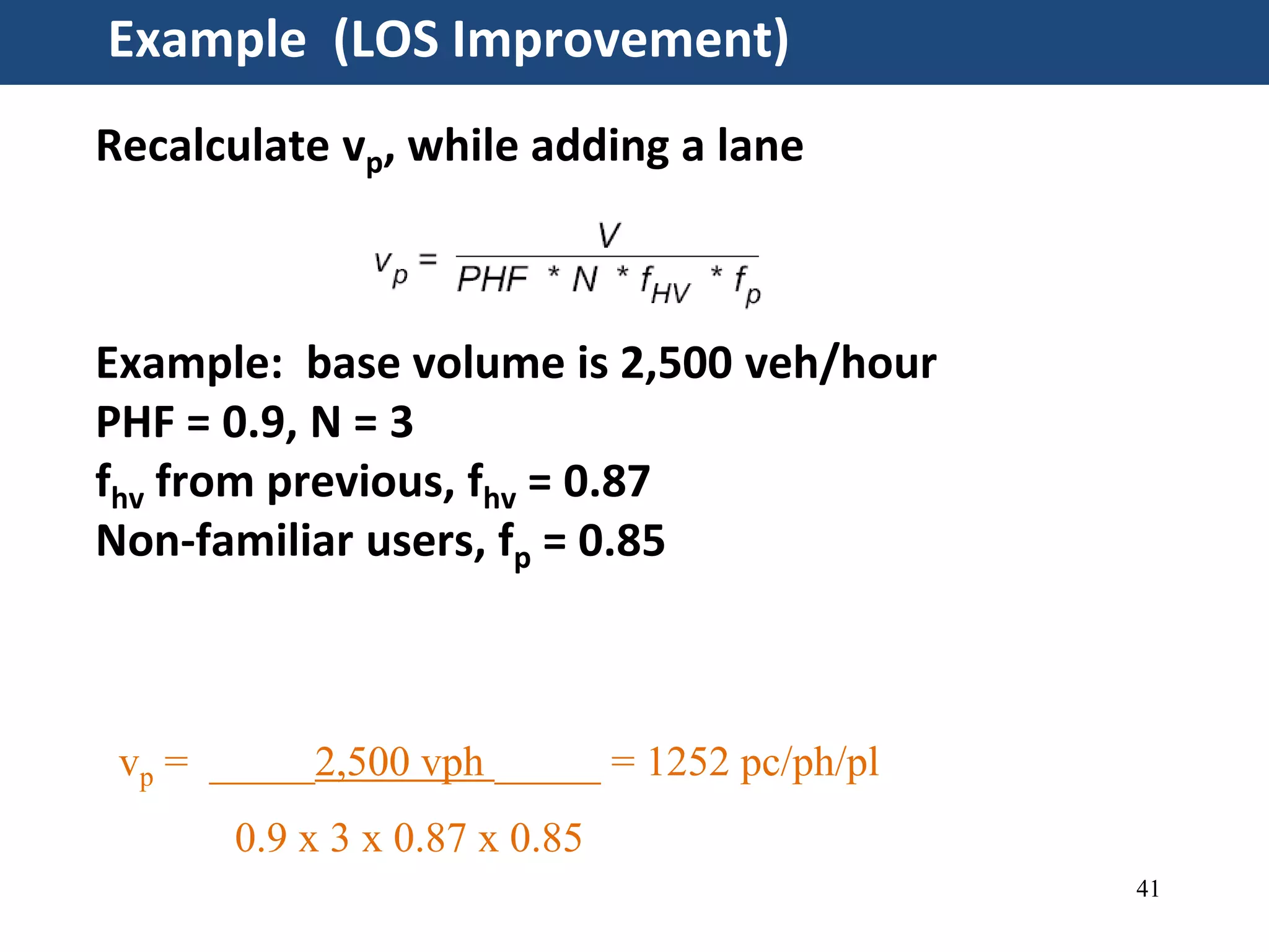 Capacity & level of service (transportation engineering) | PPTX