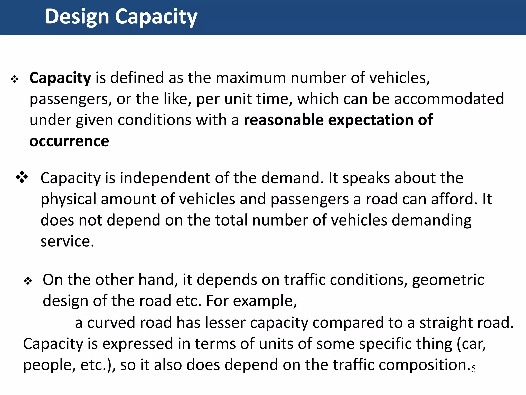Capacity & level of service (transportation engineering) | PPTX