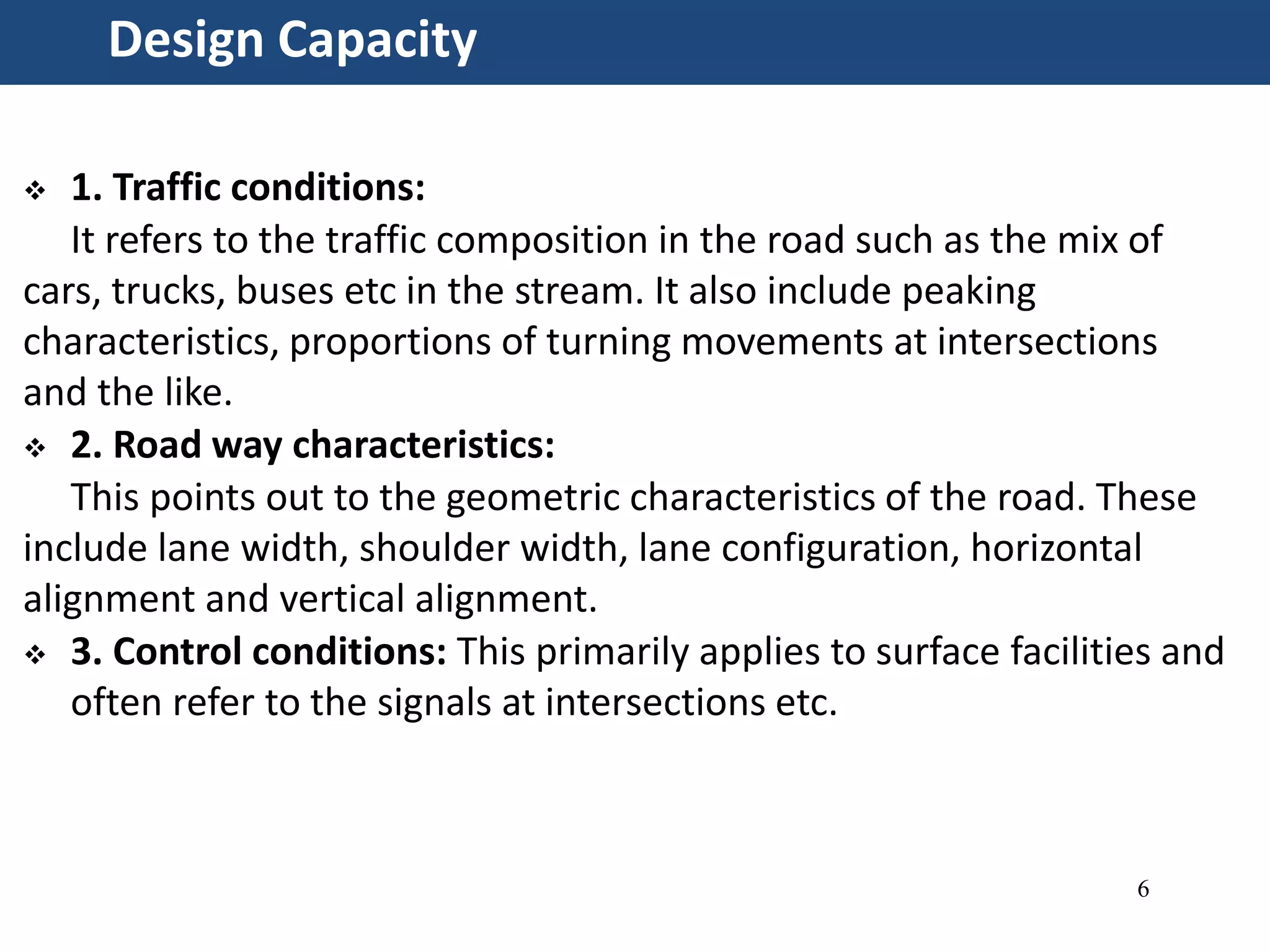 Capacity & level of service (transportation engineering) | PPTX