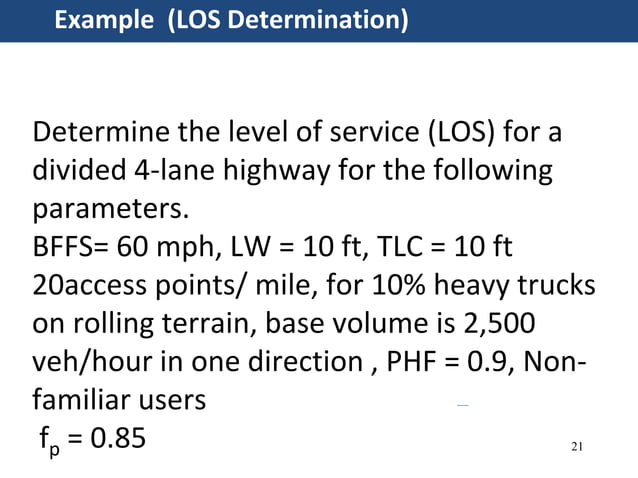 Capacity And Level Of Service Transportation Engineering Pptx