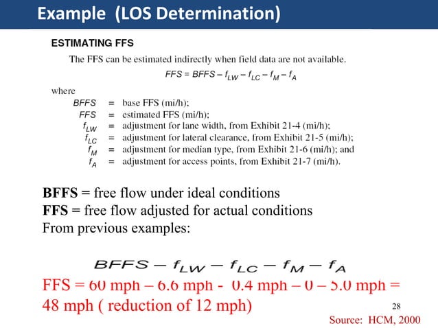 Capacity & level of service (transportation engineering) | PPTX