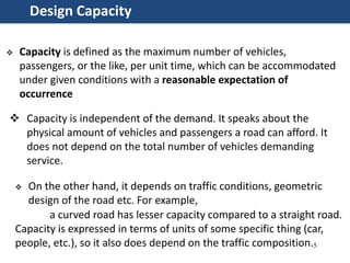 Capacity & level of service (transportation engineering) | PPTX