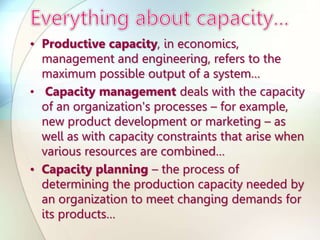 Capacity management | PPTX