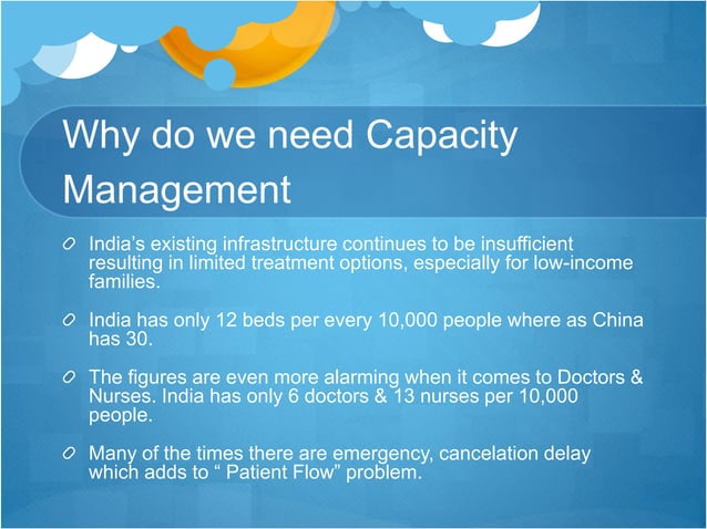 Capacity management | PPTX | Healthcare Industry | Industries