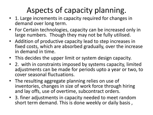 Capacity planning | PPTX