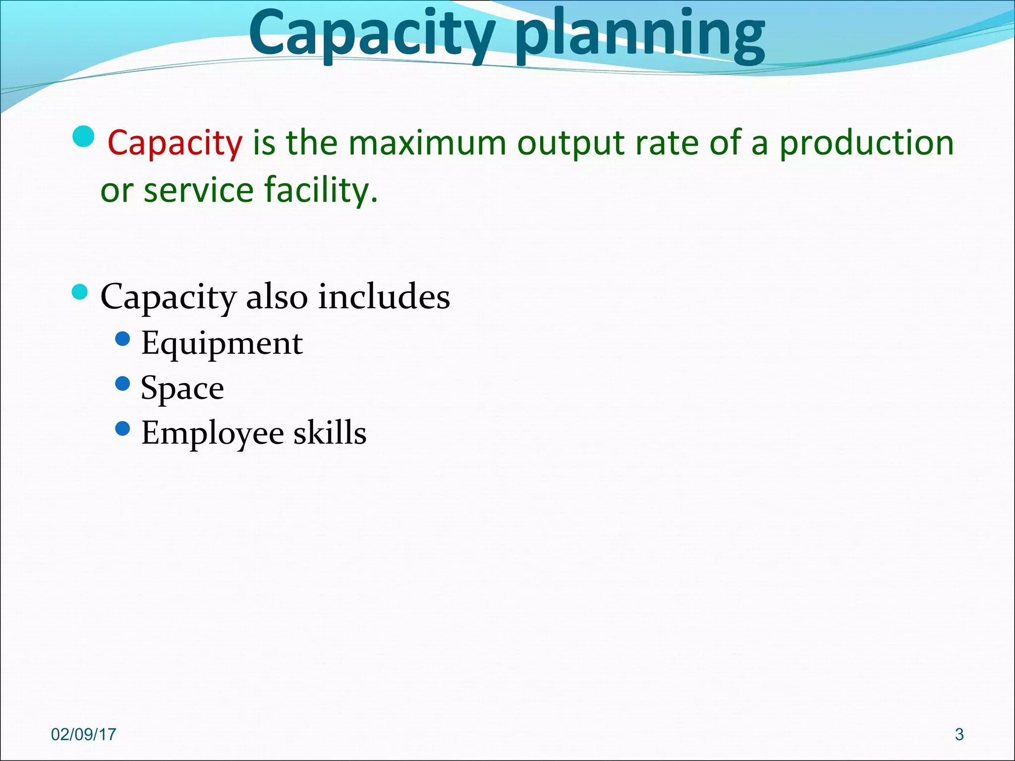 CAPACITY PLANNING | PPT